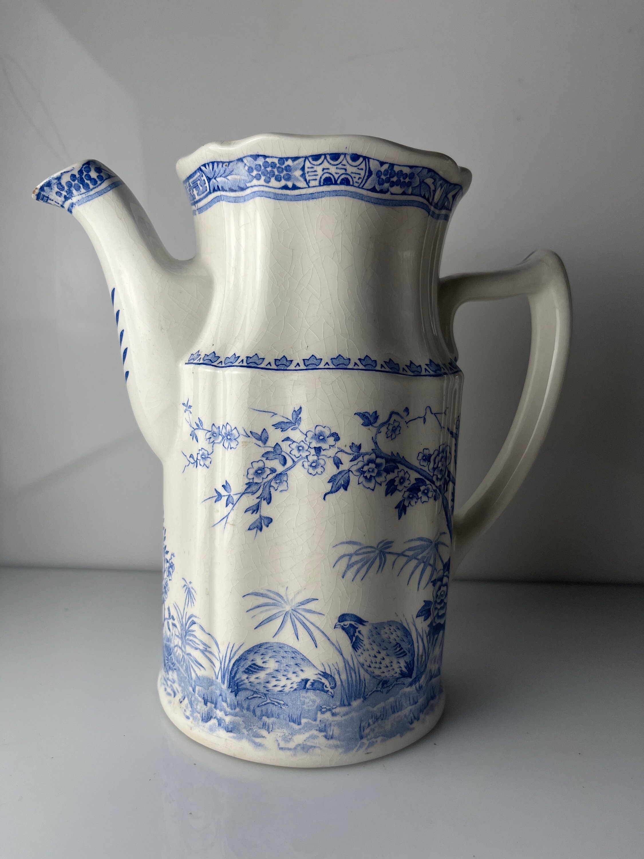 Vintage Furnivals Quail Blue and White Coffee/tea Pot - Etsy