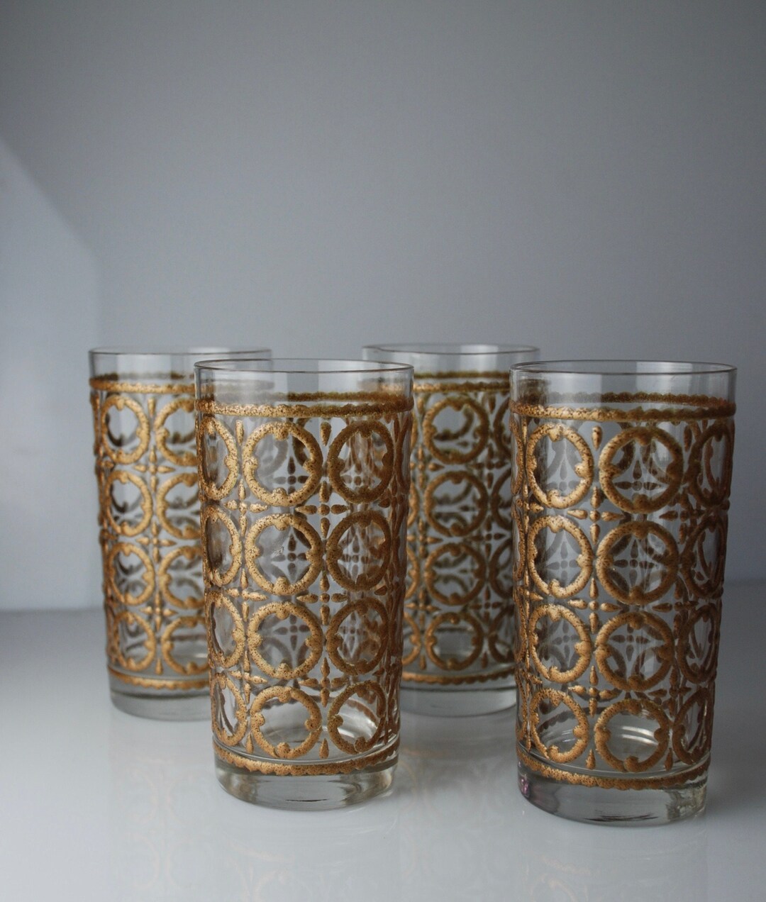 Vintage Gold Cocktail Highball Glasses - Etsy