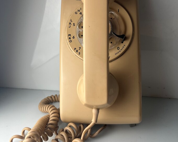 Vintage Pink Beige Bell System Wall Phone - Etsy