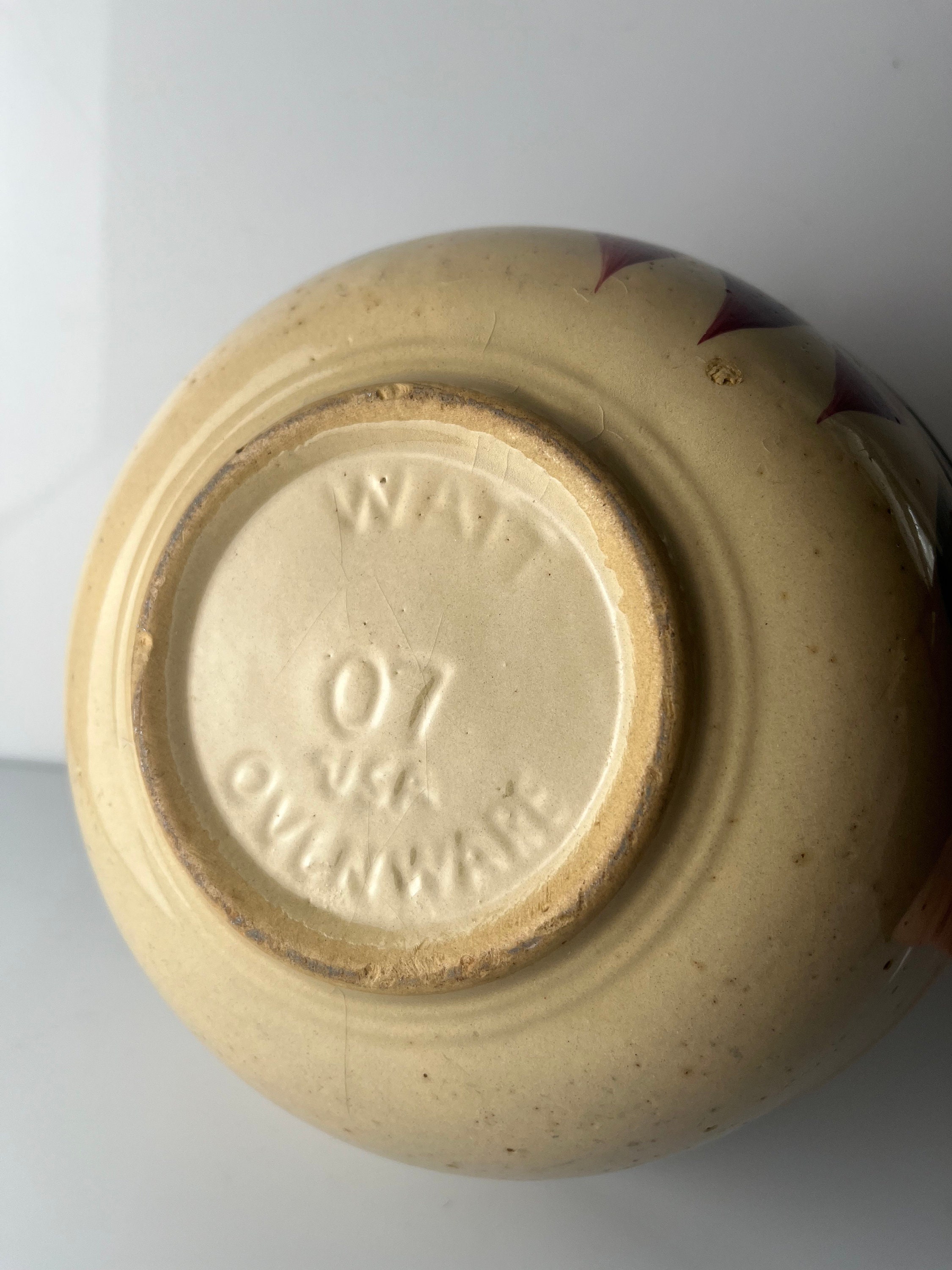 Vintage Watt Pottery Bowl #7 USA Ovenware - Etsy