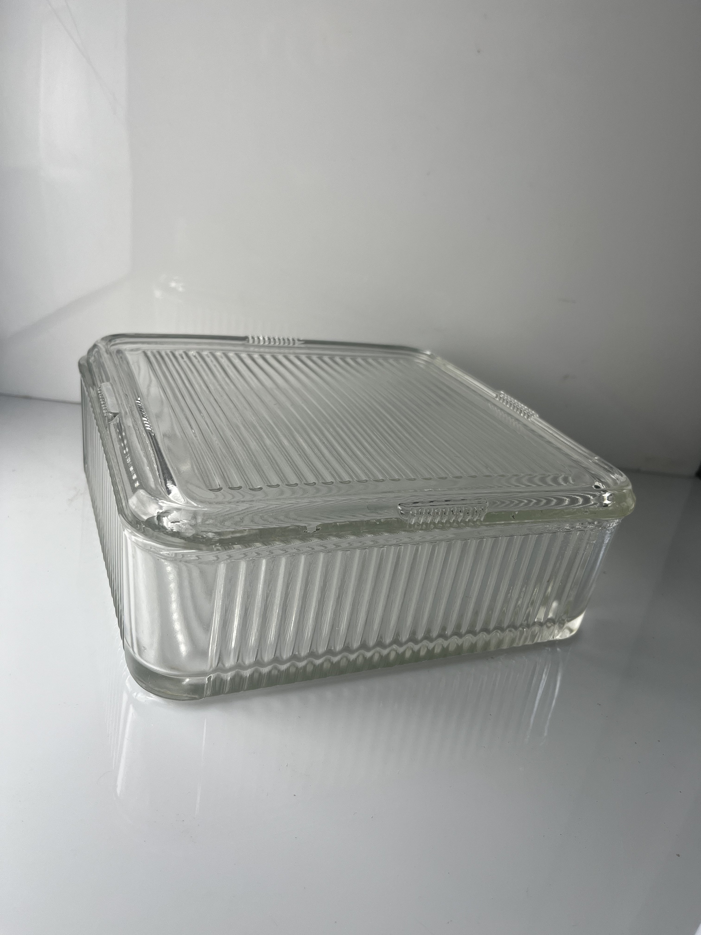 Set of 2 Vintage Ribbed Refrigerator Box Dish - Etsy