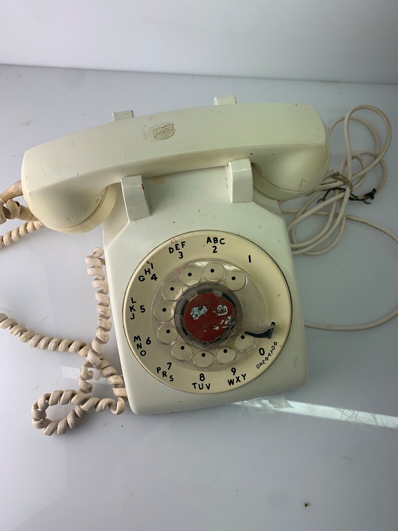 Vintage Retro Rotary White Bell System Desk Phone - Etsy