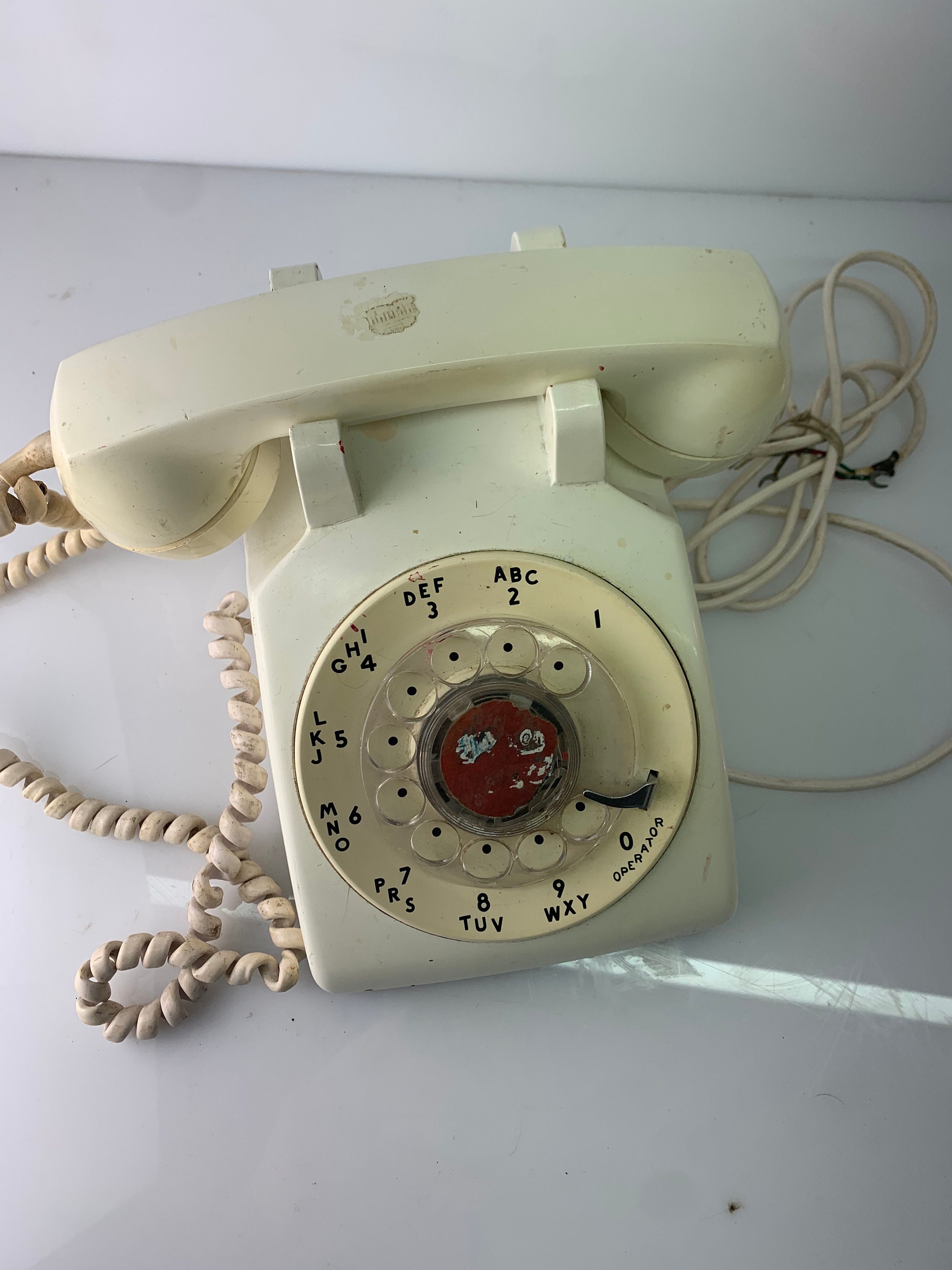 Vintage Retro Rotary White Bell System Desk Phone - Etsy