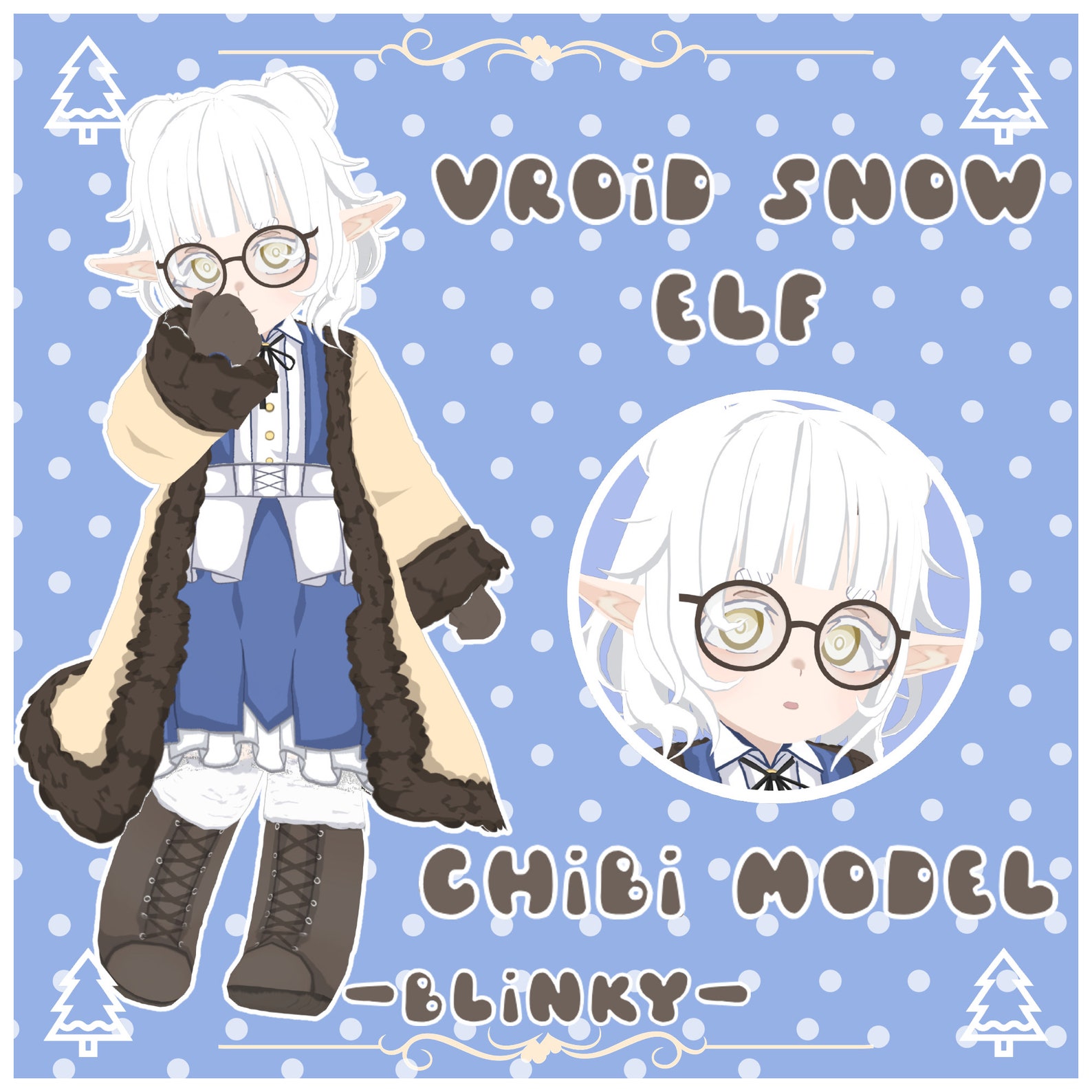 Vroid Model | Snow Elf Chibi Girl -blinky- - Etsy