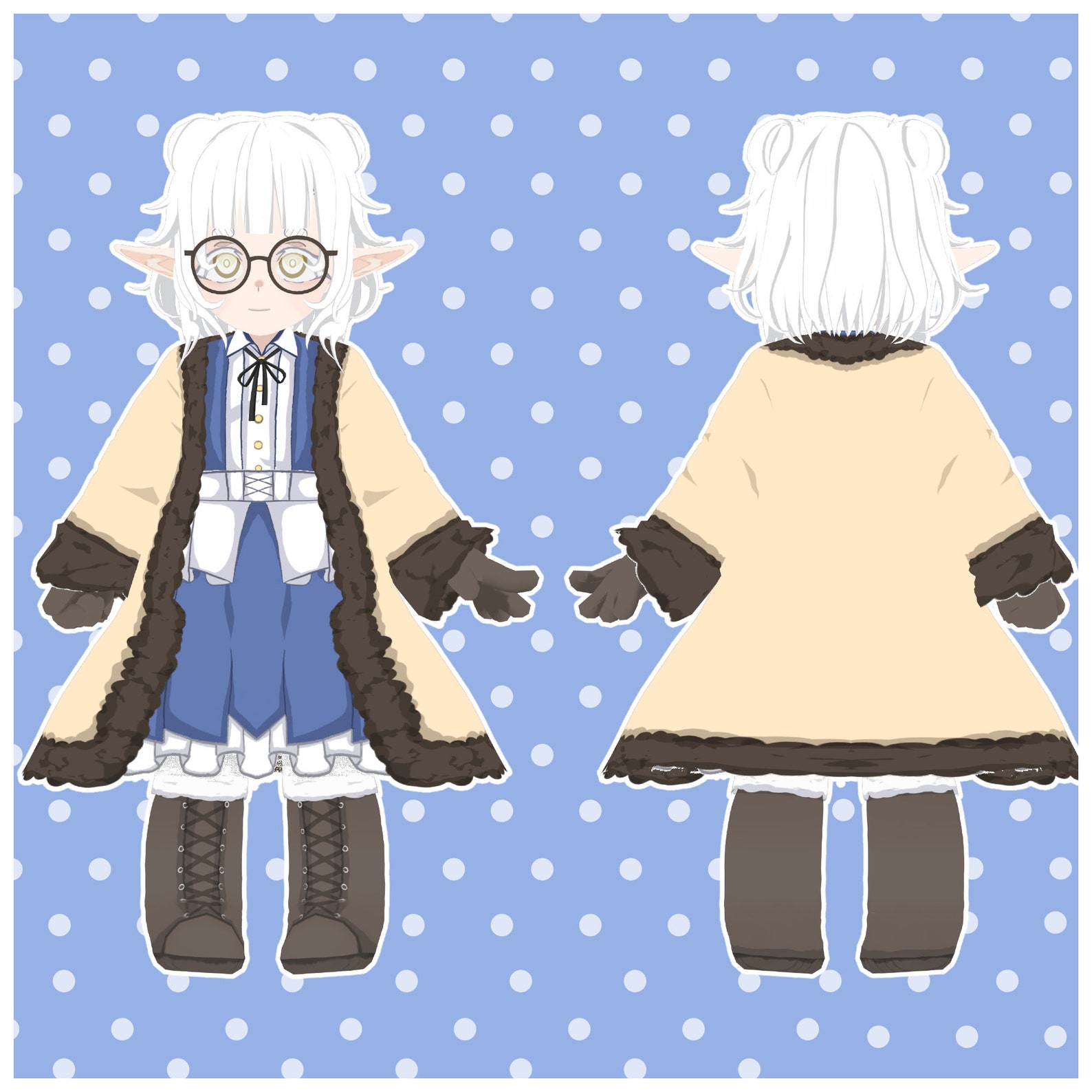 Vroid Model | Snow Elf Chibi Girl -blinky- - Etsy