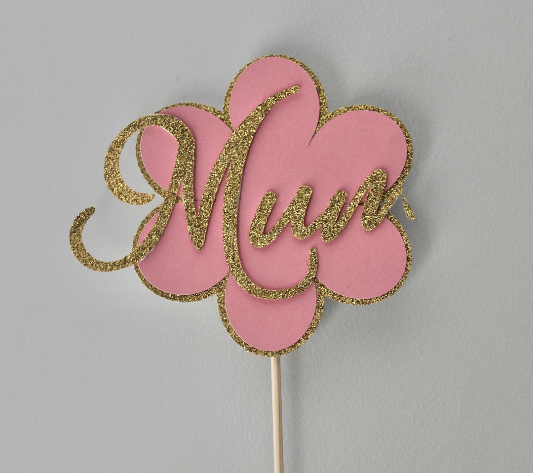 Personalised Flower Cake Topper - Etsy