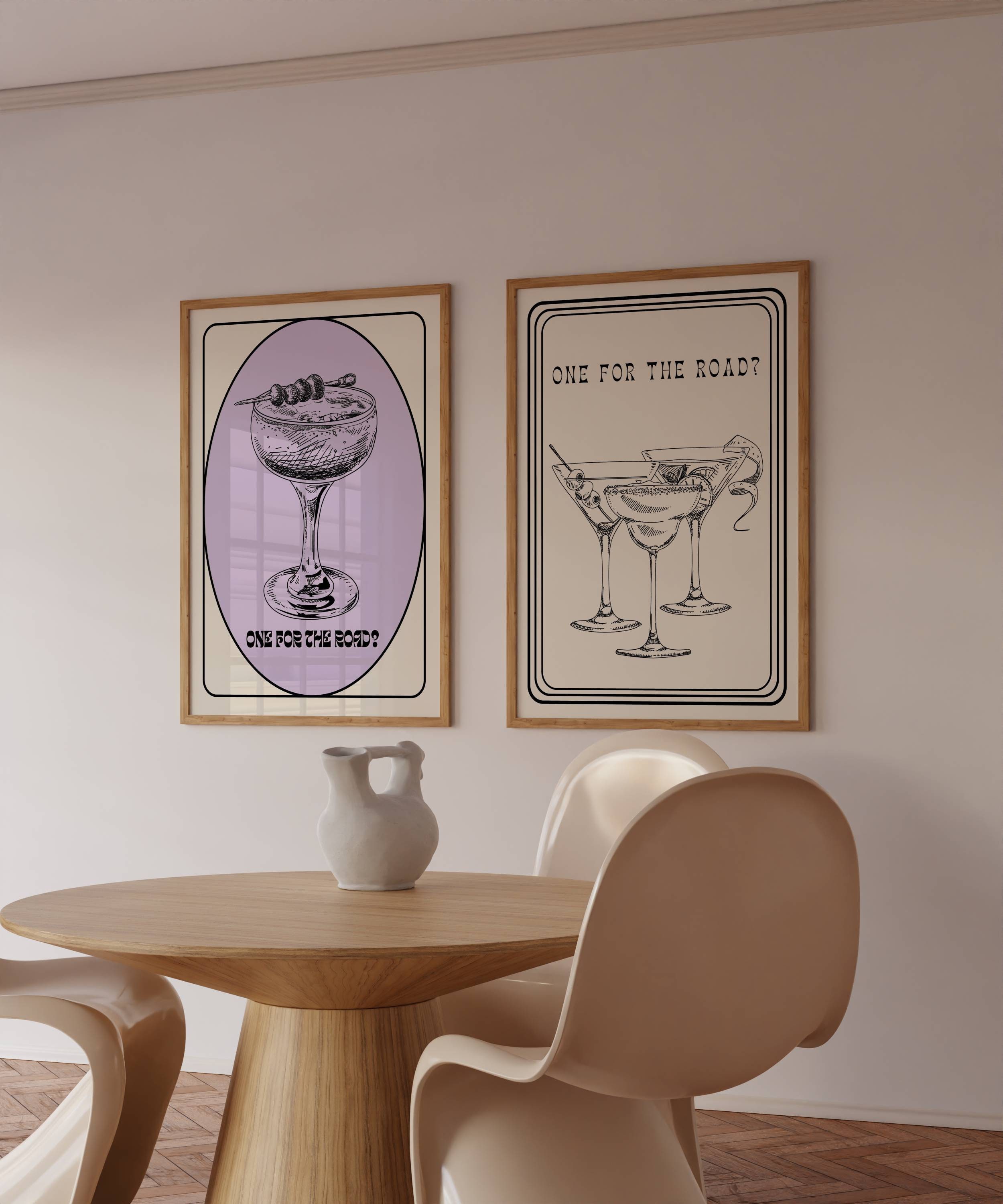 Trendy Wall Art Print Retro Poster One for the Road Bar Cart - Etsy