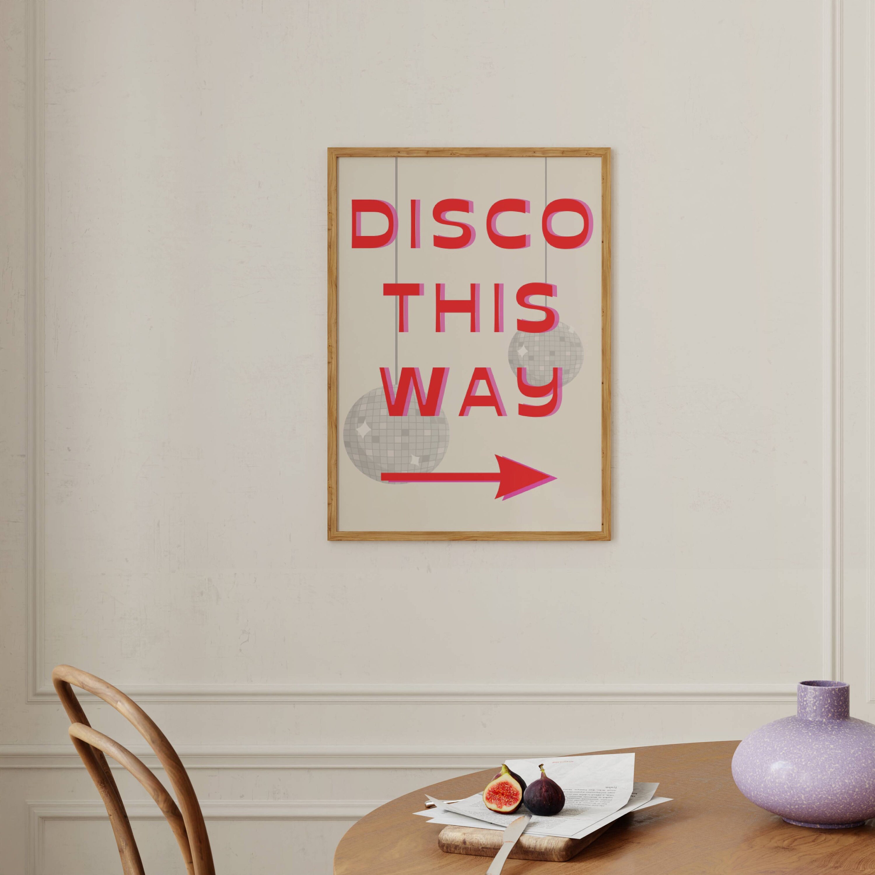 Trendy Wall Art Print Retro Poster Disco This Way Modern Illustration ...