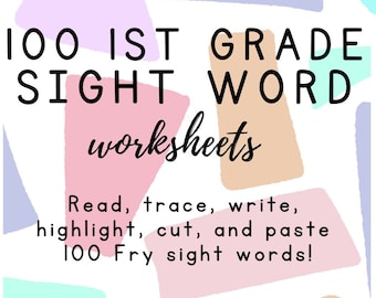 100 Printable 3rd Grade Fry Sight Word Worksheets! - Etsy