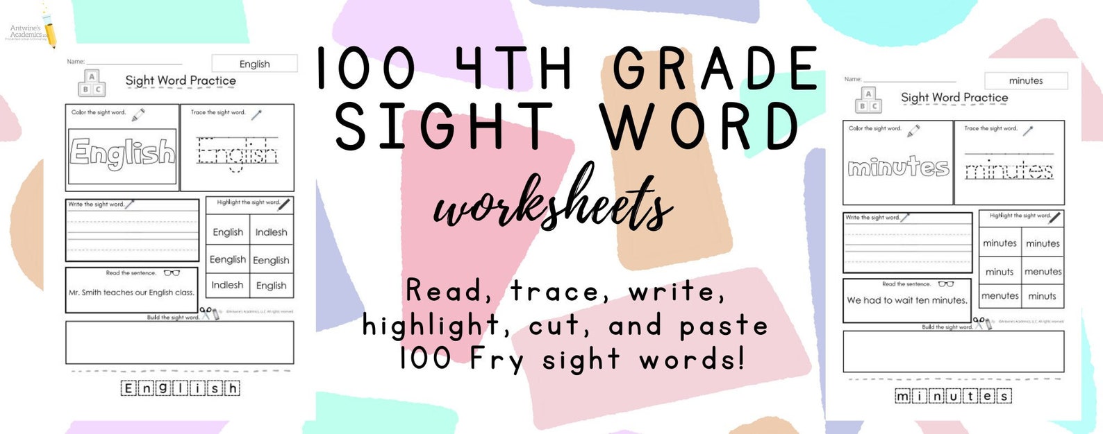 100 Printable 4th Grade Fry Sight Word Worksheets! - Etsy
