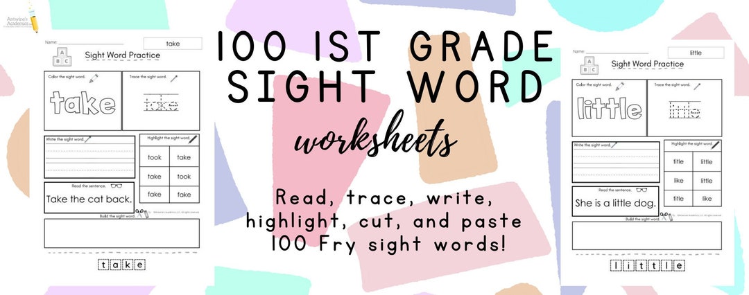 100 Printable 1st Grade Fry Sight Word Worksheets! - Etsy