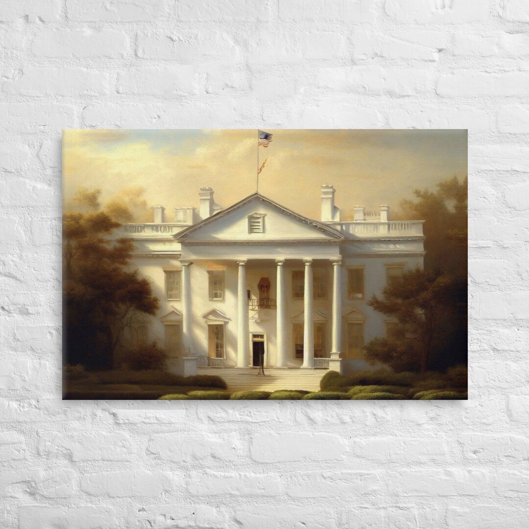 Canvas Iconic Splendor the White House Portrait - Etsy