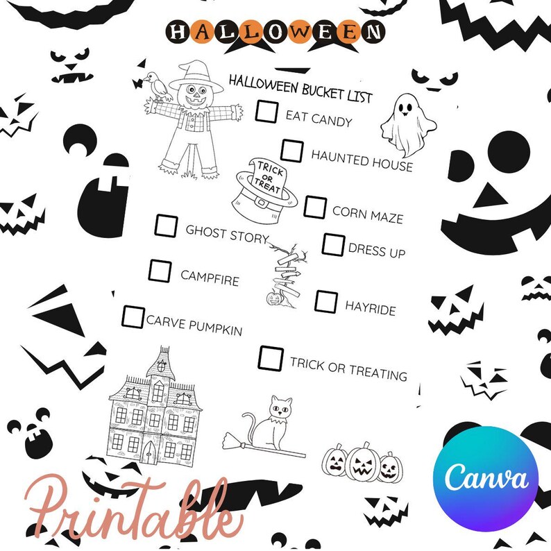 HALLOWEEN BUCKET LIST - Etsy