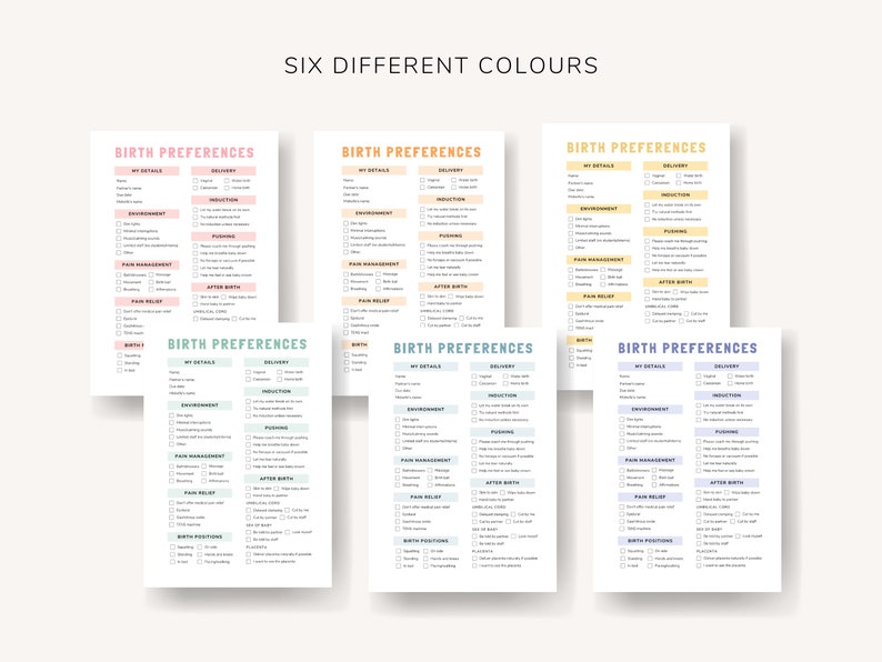 Plantilla de plan de parto imprimible / Plantilla editable en Canva ...