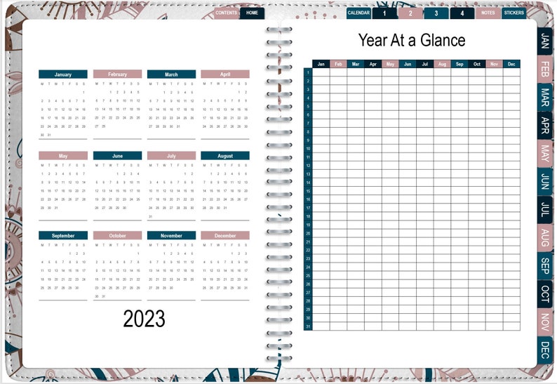 Digital Planner 2023 With Calendar for Goals, Important Dates, and ...