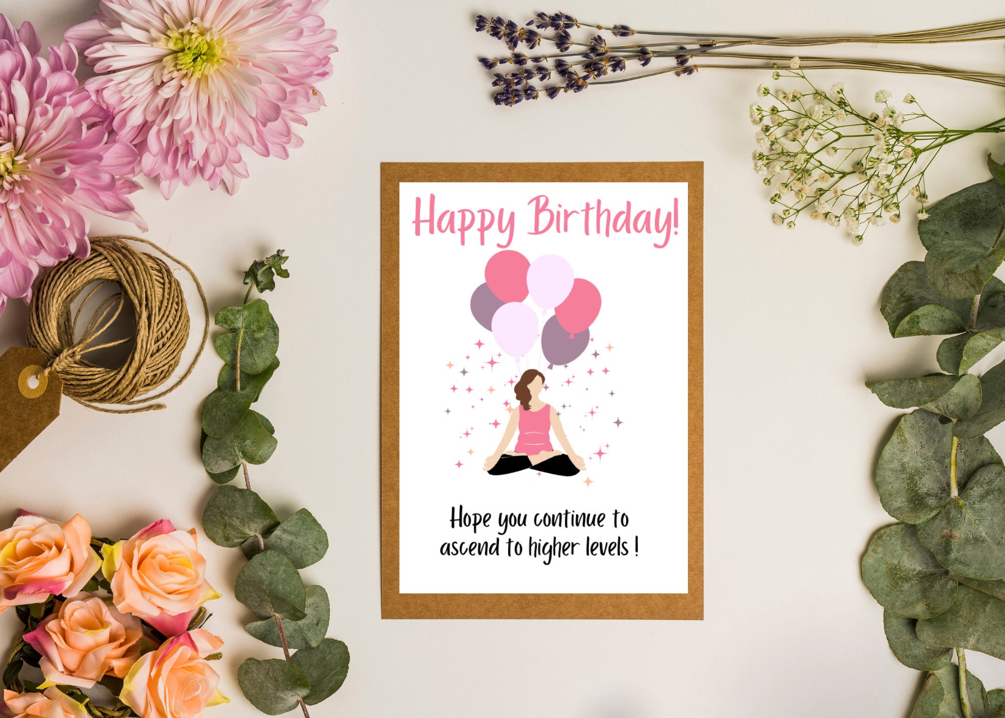 Meditation Birthday Card, Printable Spiritual Card, Manifestation ...