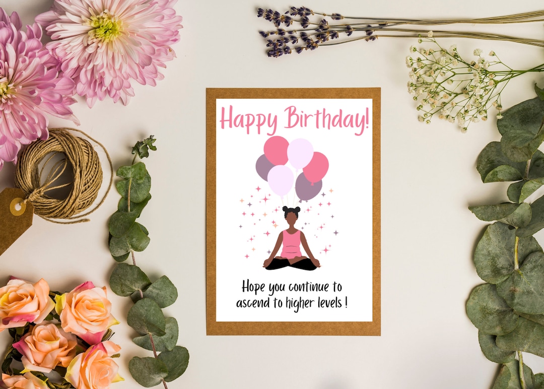 Meditation Birthday Card, Printable Spiritual Card, Manifestation ...