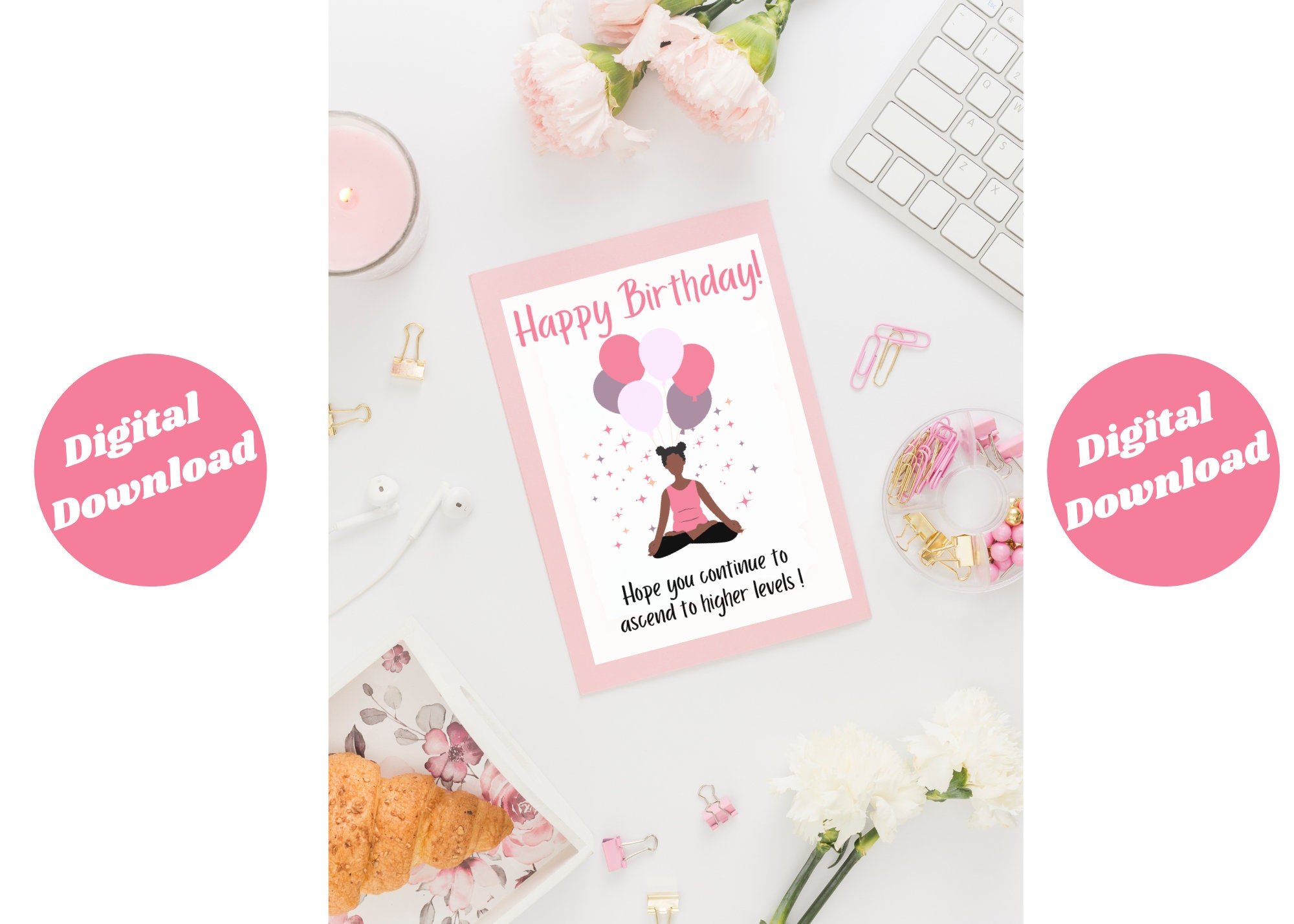 Meditation Birthday Card, Printable Spiritual Card, Manifestation ...