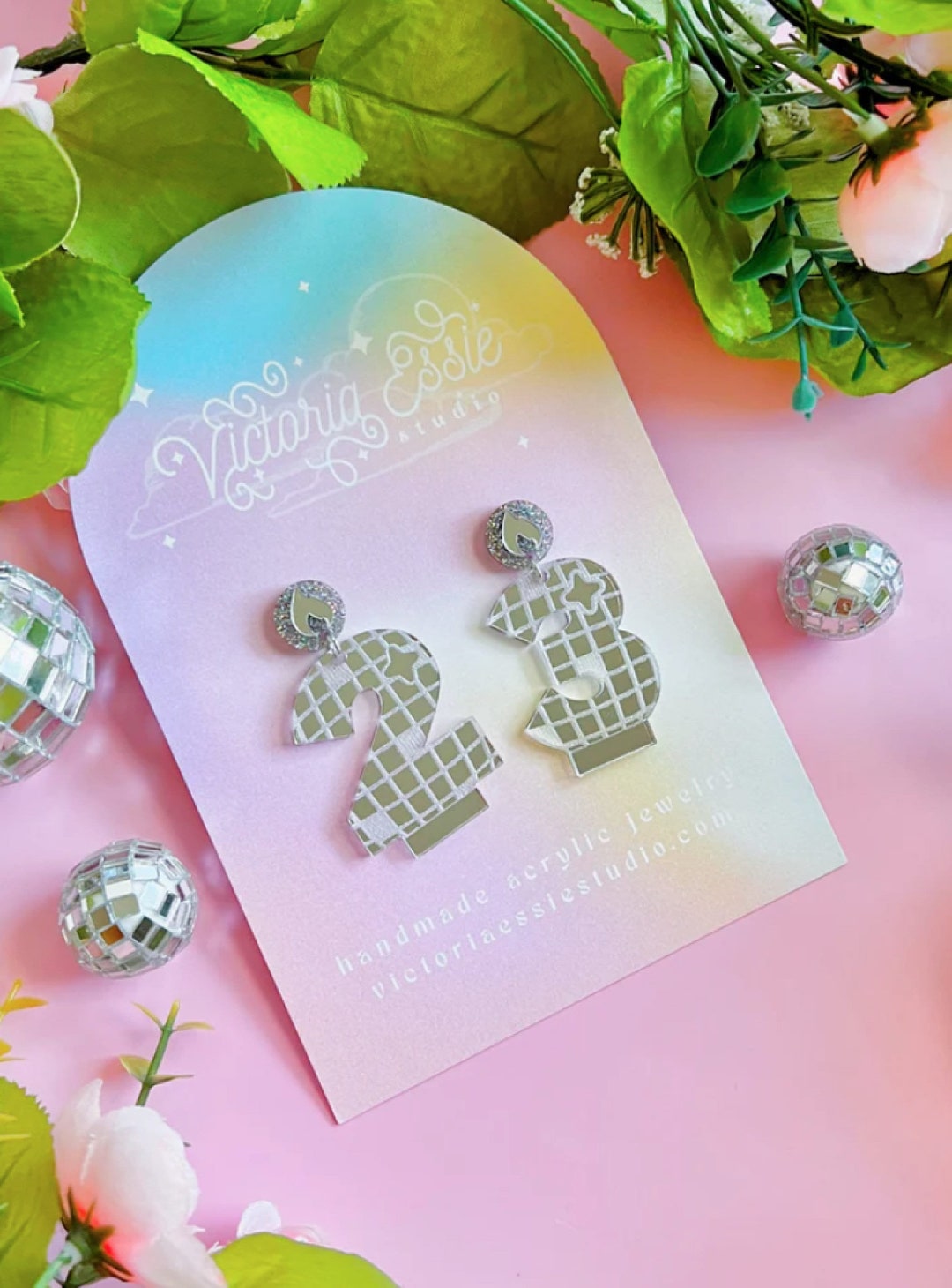 Custom Number Disco Ball Birthday Candle Earrings - Etsy