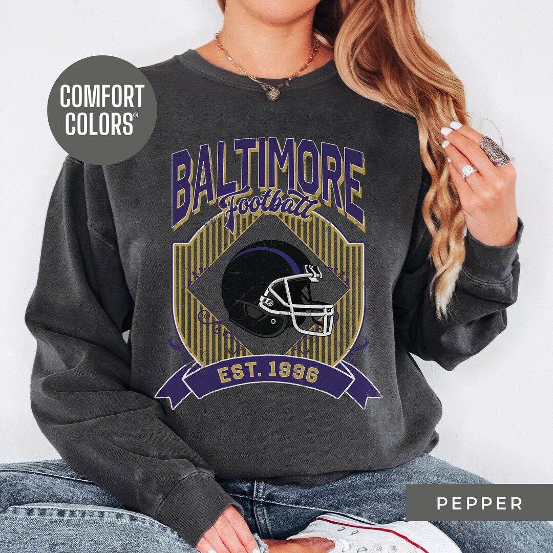Baltimore Football Vintage Comfort Colors Baltimore Ravens Sweatshirt ...