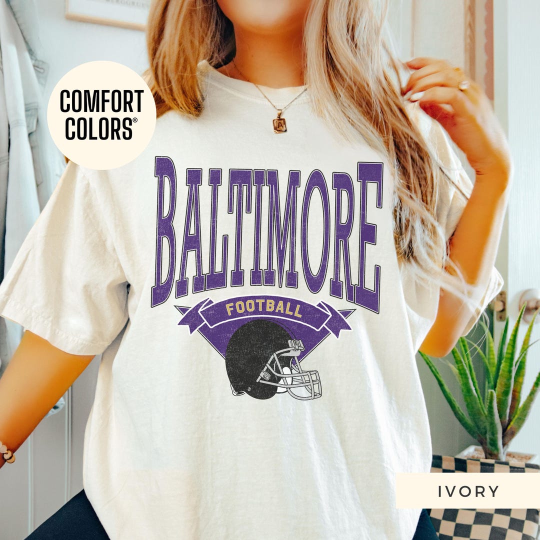 Vintage Style Baltimore Football Comfort Colors Baltimore Ravens Shirt ...