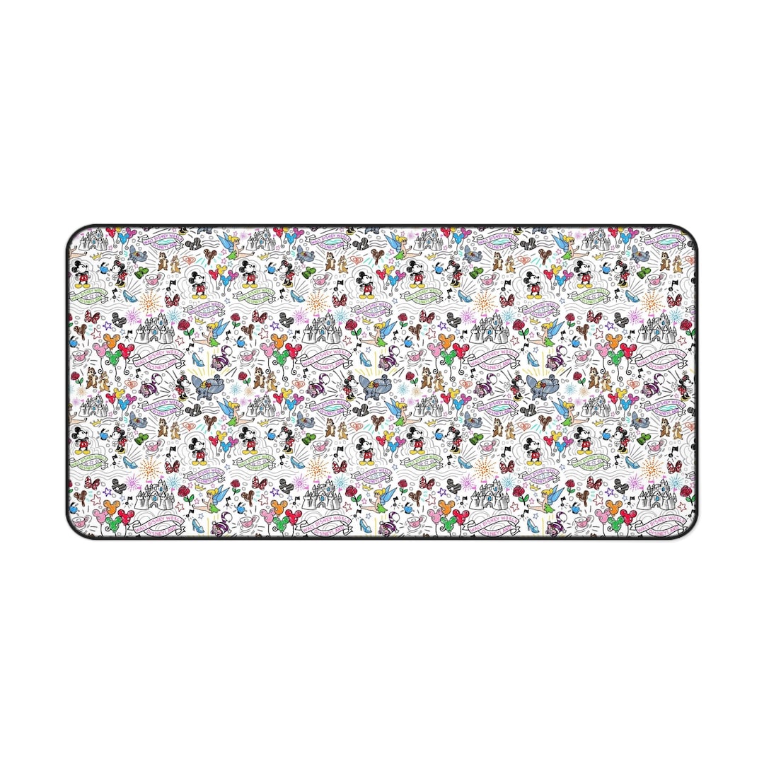 Disney Mickey Minnie Desk Mat, Neoprene Mouse Pad for Computer, Cute ...