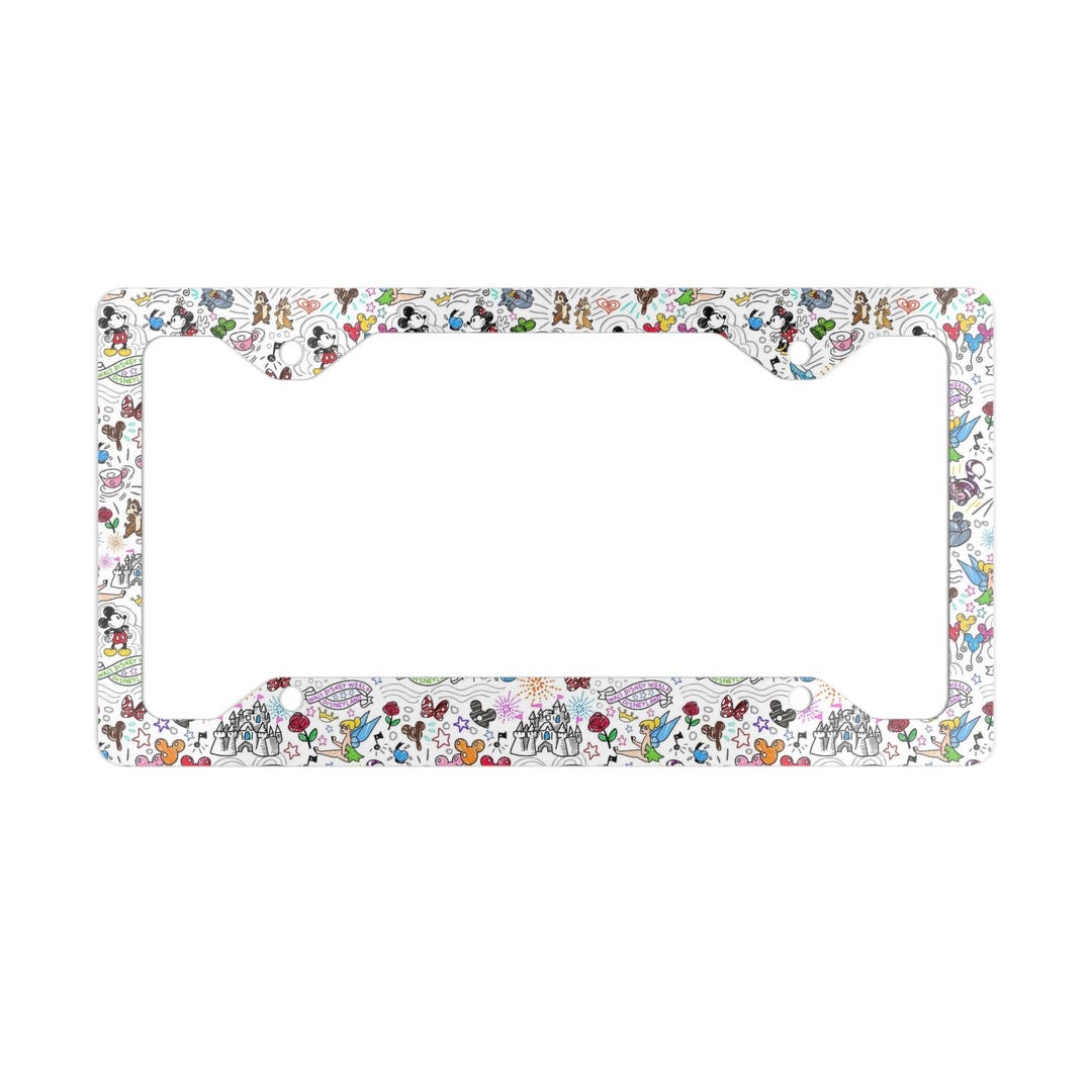 Fun Disney-themed Metal License Plate Frame, Car Decor, Gift for Disney ...