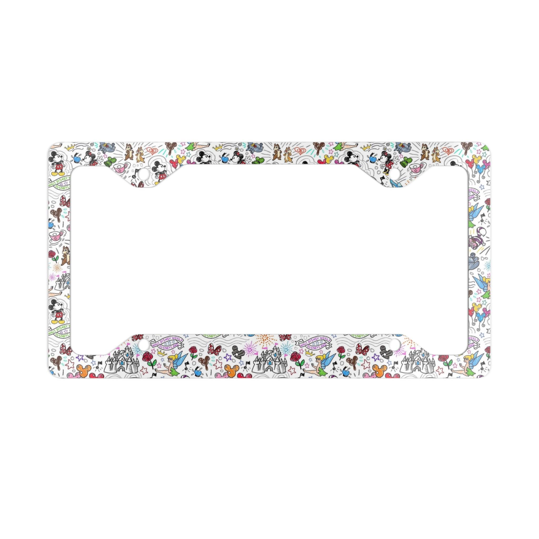 Fun Disney-themed Metal License Plate Frame, Car Decor, Gift for Disney ...