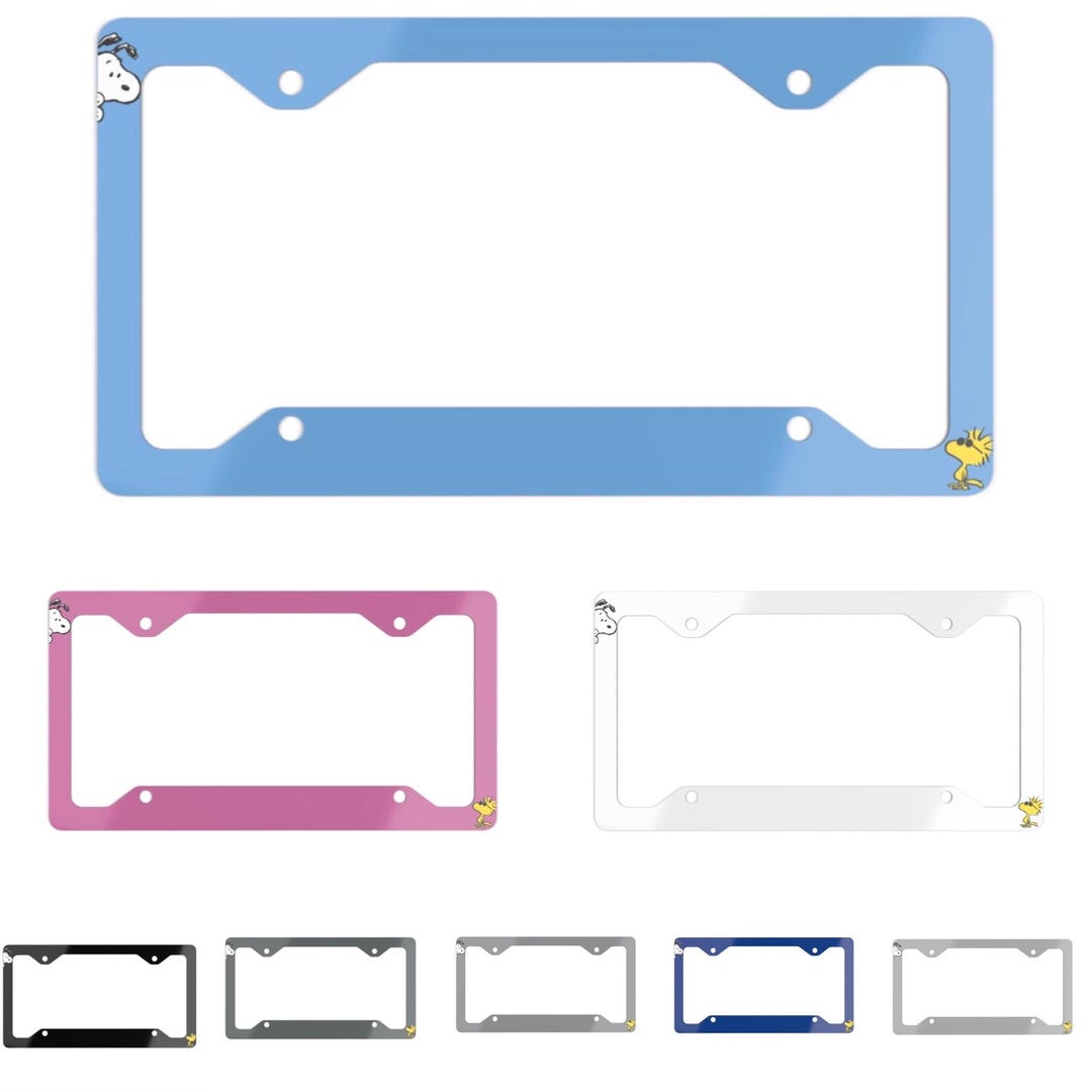 Snoopy License Plate Frame: Peanuts Car Tag Holder - Etsy