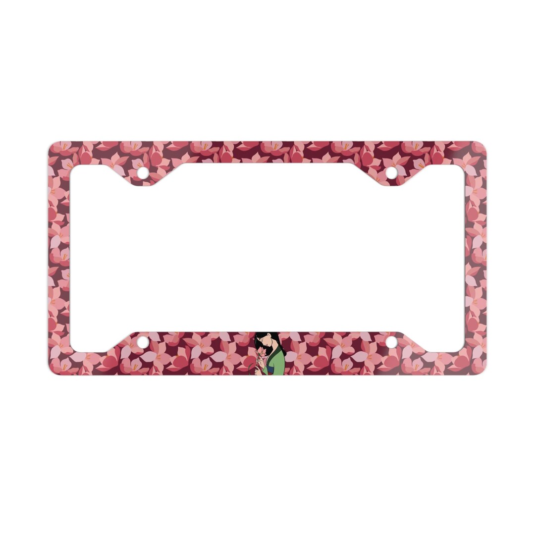 Disney Princess Mulan Metal License Plate Frame, Custom Car Tag Holder ...