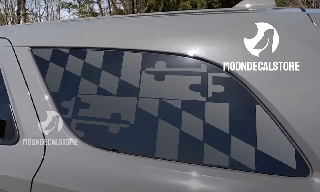 Fits 2011-2025 Dodge Durango Quarter Window Maryland Flag Decal Sticker ...