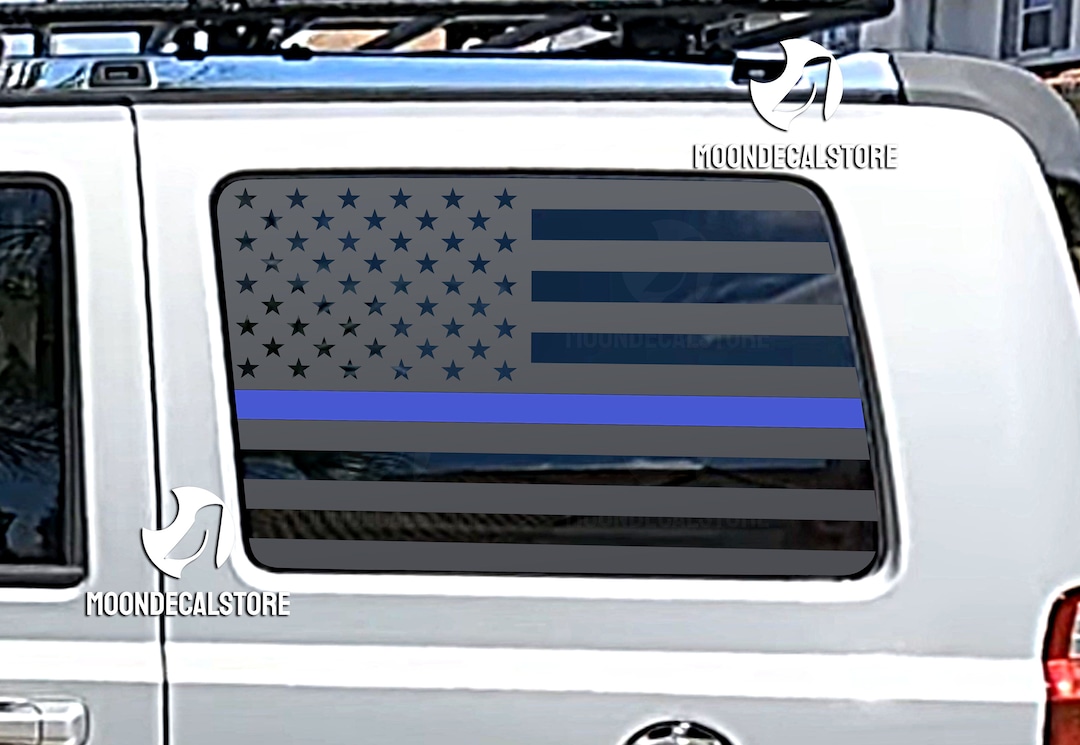 Fits 2005-2010 Jeep Commander Quarter Window American Flag Decal Blue ...