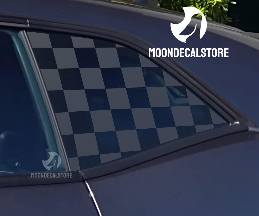 Fits 2008-2023 Dodge Challenger Quarter Window Checkered Flag Decal ...