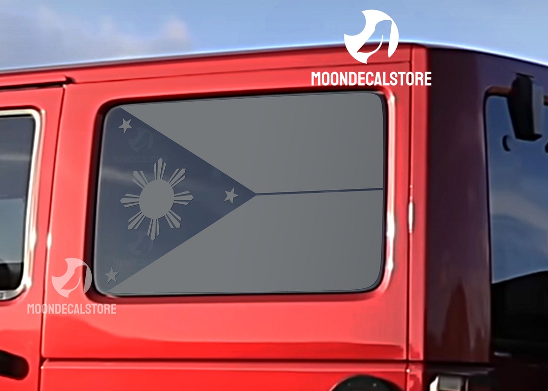 Fits 2007-2018 Jeep Wrangler 4 Door Hard Top JKU Quarter Window Flag of ...