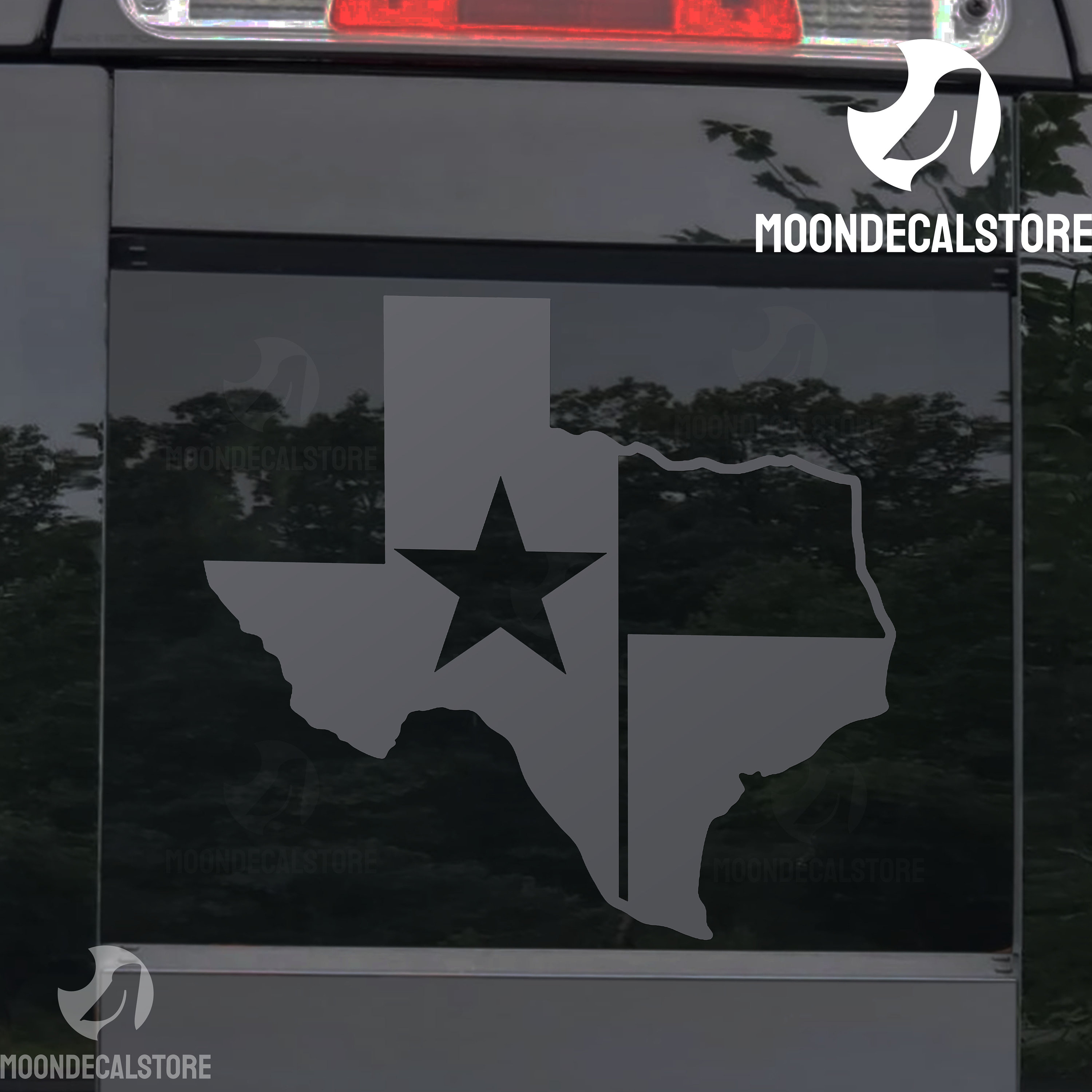 Fits 2009-2026 Dodge RAM Back Middle Window Texas State Shape Decal ...