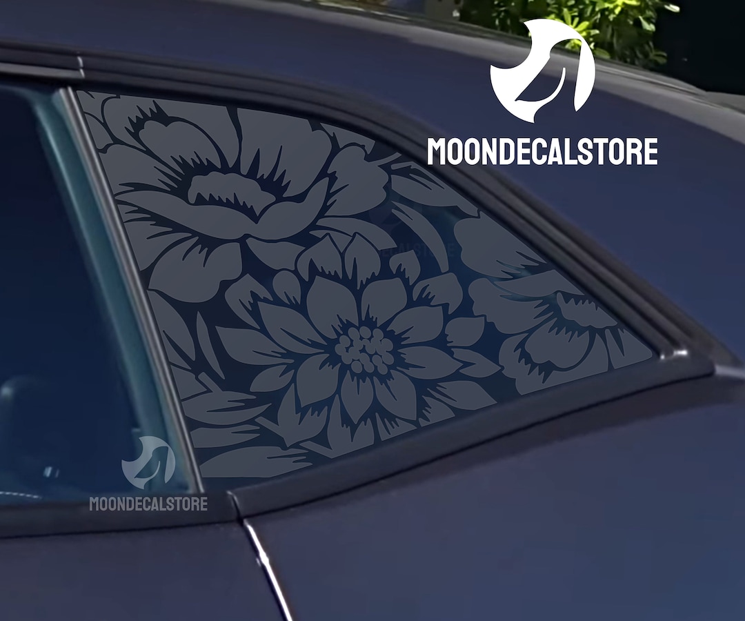 Fits 2008-2023 Dodge Challenger Quarter Window Flowers Floral Pattern ...