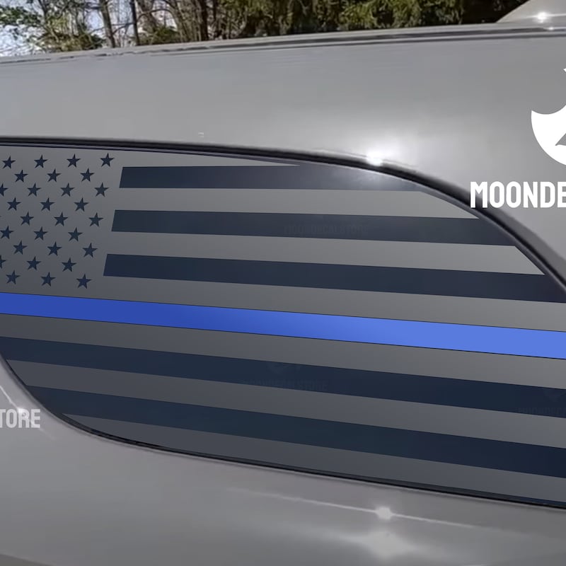 Thin Blue Line Flag Decal - Etsy