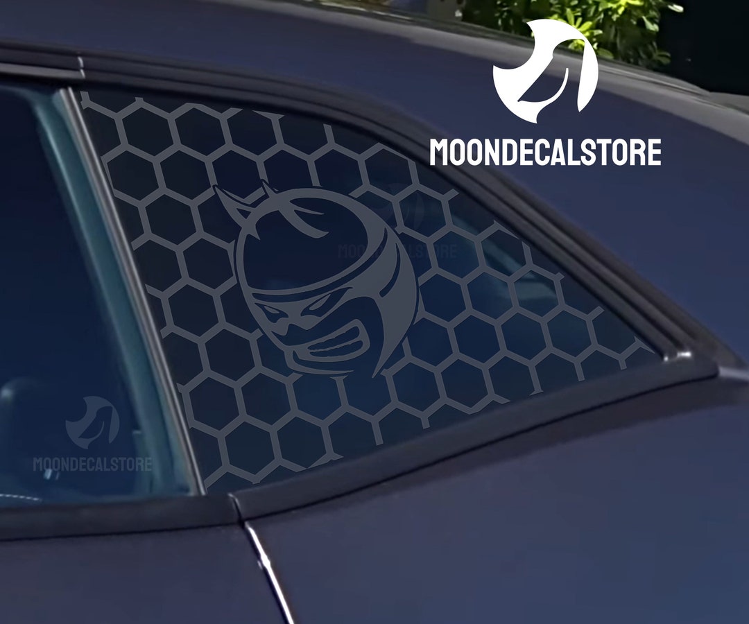 Fits 2008-2023 Dodge Challenger Quarter Window Angry Demon Bee Decal ...