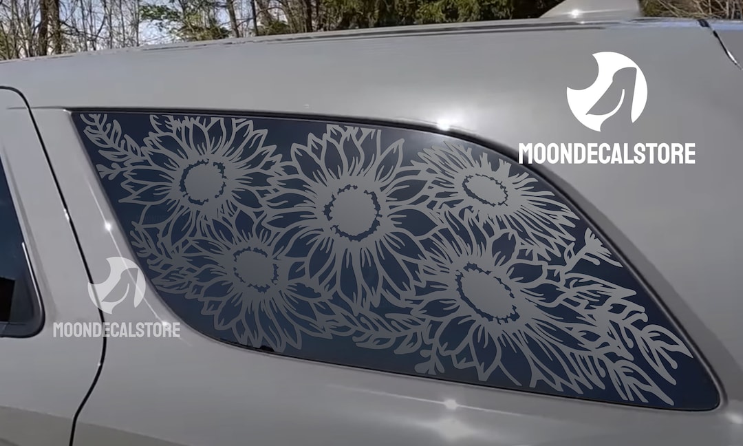 Fits 2011-2025 Dodge Durango Quarter Window Sunflowers Floral Decal ...