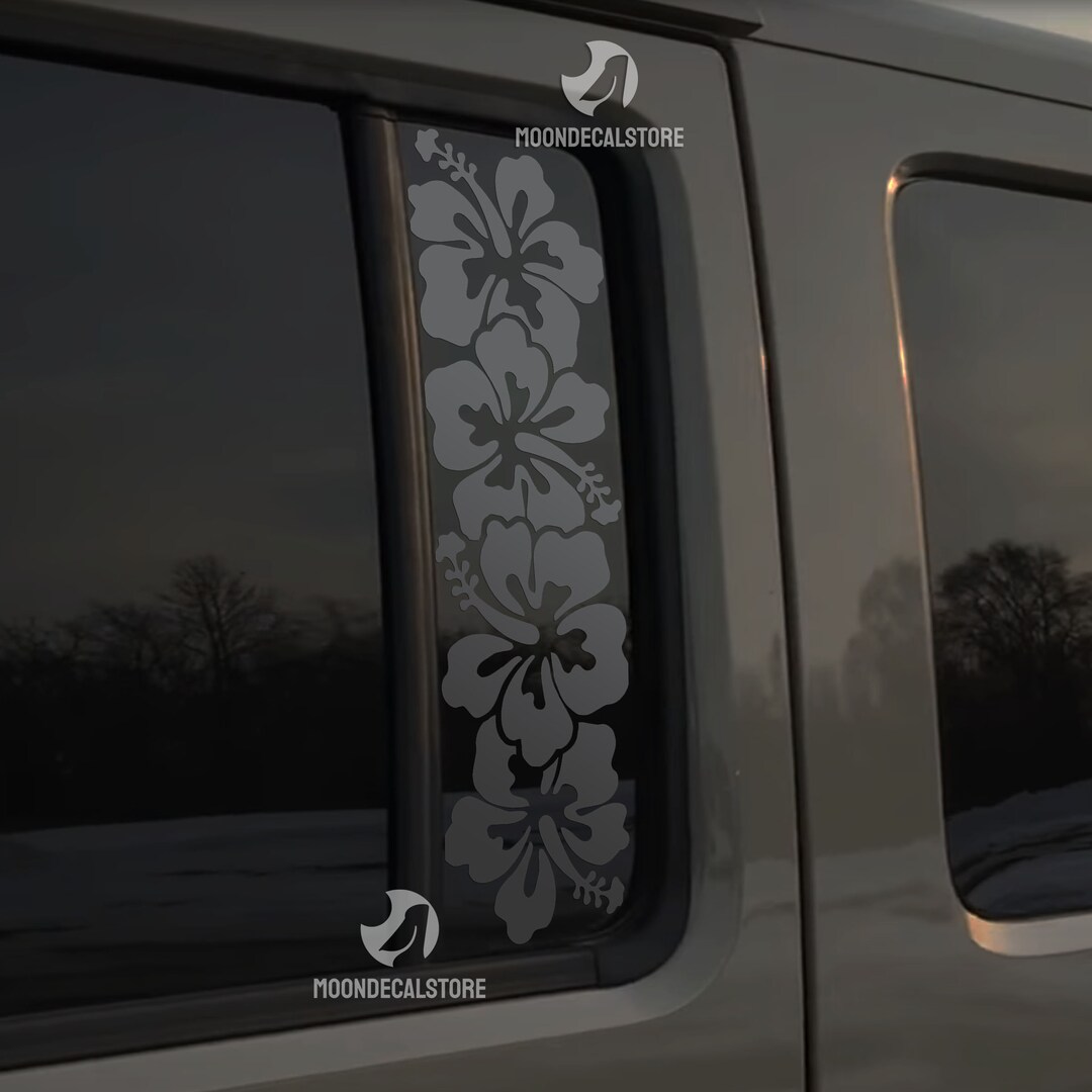 Fits 2007-2018 Jeep Wrangler 4 Door JK Unlimited Door Window Hibiscus ...