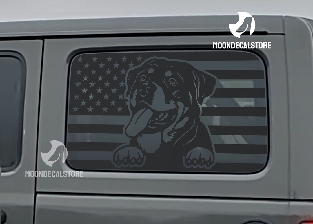 Fits 2018-2024 Jeep Wrangler 4 Door JLU Quarter Window American Flag ...