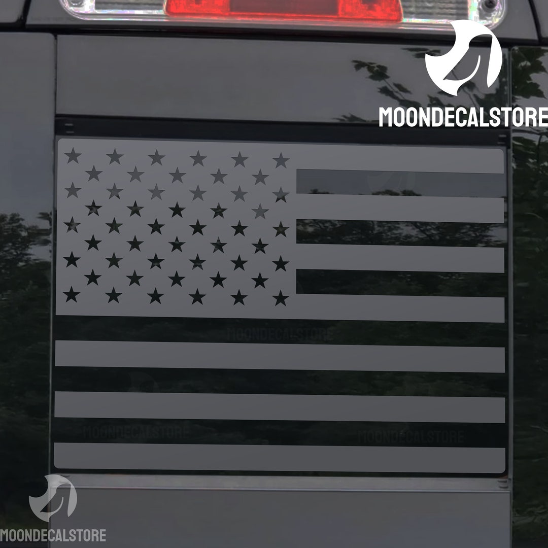 Fits 2009-2026 Dodge RAM Back Middle Window American Flag Decal Sticker ...