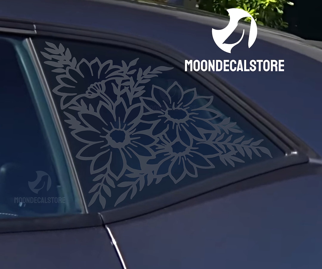 Fits 2008-2023 Dodge Challenger Quarter Window Flowers Floral Decal ...