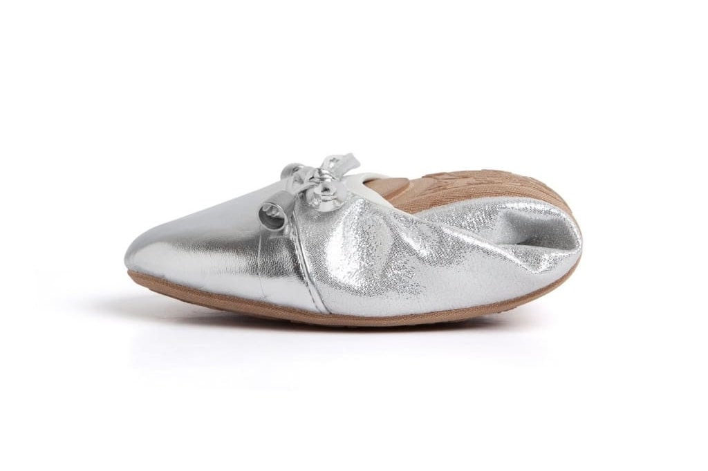 Talaria Flats Silver Luxury Foldable Ballet Flatswedding - Etsy