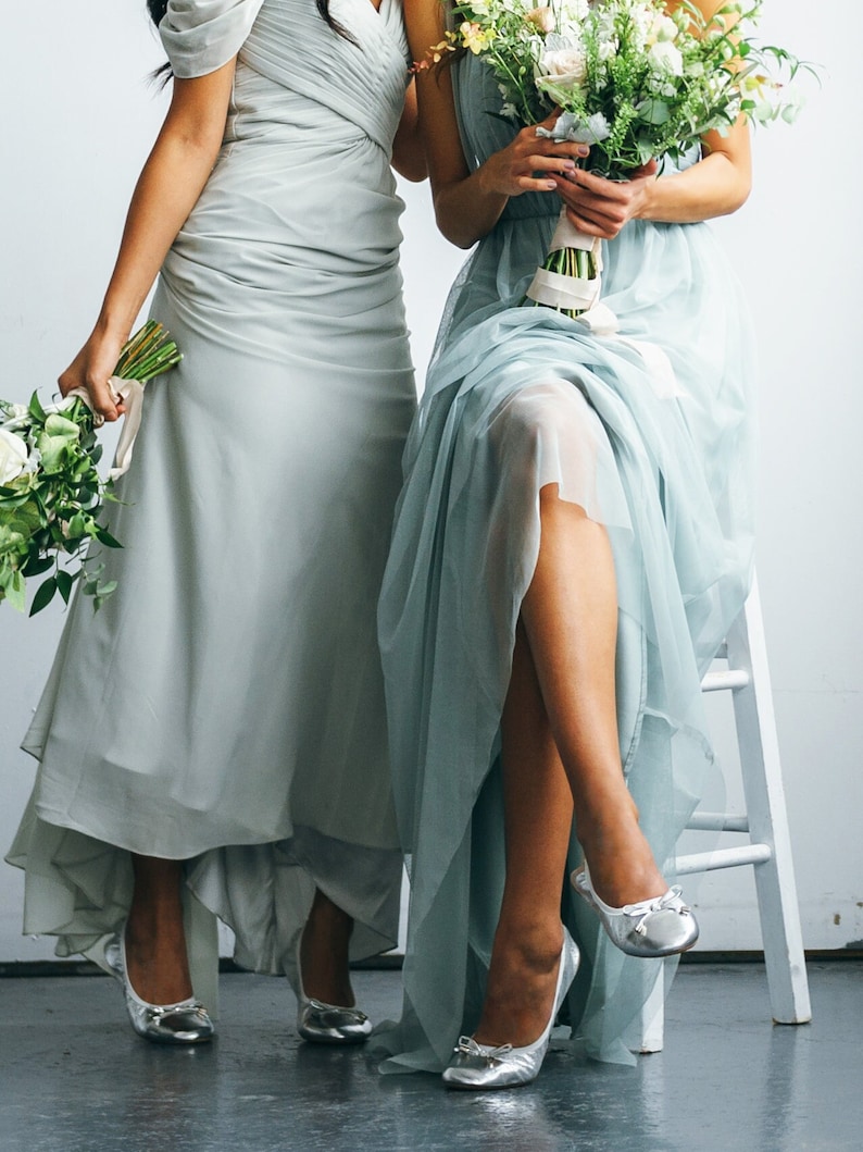 Talaria Flats Silver Luxury Foldable Ballet Flatswedding - Etsy