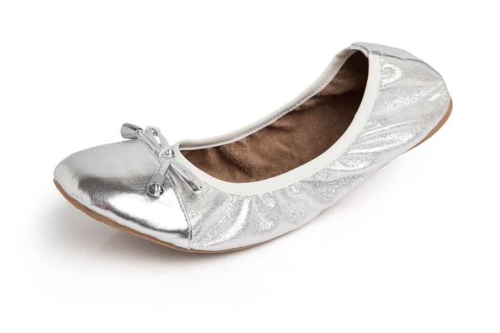 Talaria Flats Silver Luxury Foldable Ballet Flats,wedding Ballet Flats,ballet Flats for Work ...