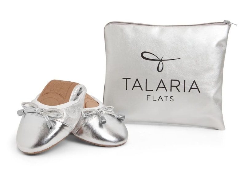 Silver Foldable Ballet Flats, Travel Wedding Shoes - Etsy