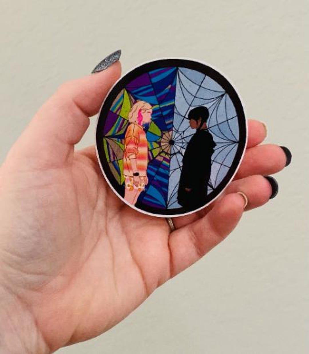 Stained Glass-wednesday Addams Sticker/magnet - Etsy