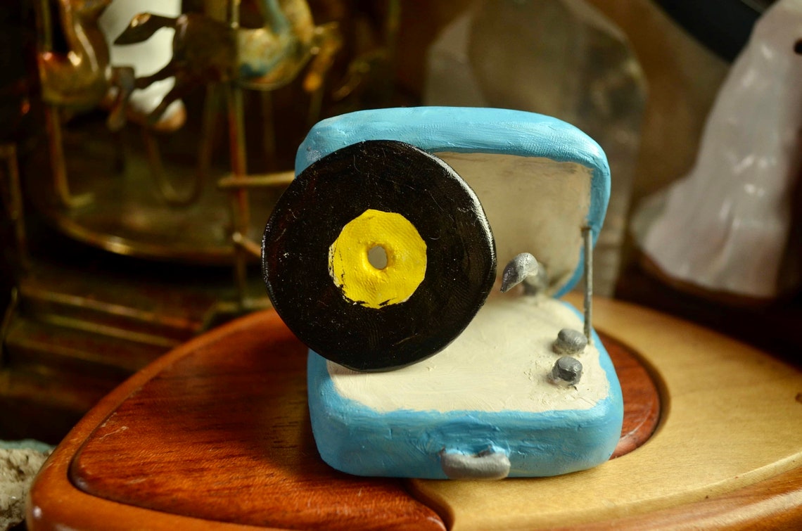 Clay Record Player Miniature Home Decor - Etsy