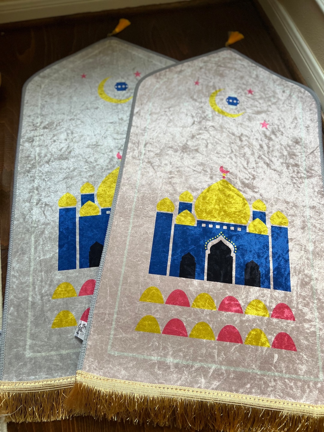 New Unique Soft Kids Salah Mats in Diamond Velvet Fabric With Anti Slip ...